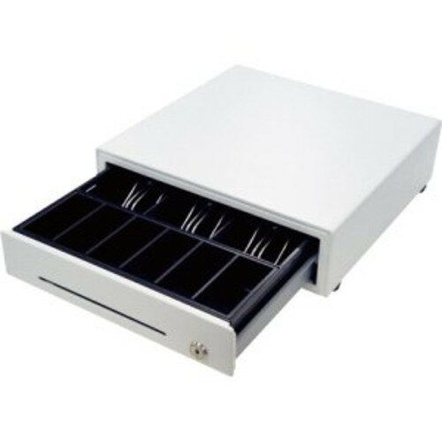 ビジコム BC-DW330HP-W キャッシュドロア ミニ（手動開閉式） ホワイト BCDW330HPW●フロントパネルをプッシュするとオープンする手動式●紙幣3種、コイン6種 コンパクトサイズにするために札入れの手前が丸くなっています。（...