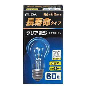 メーカー名：朝日電器商品名：ELPA(エルパ) 長寿命クリア電球 (全光束770lm /クリア 口金E26)型番：L100V57W-CJANコード：4901087191567■寿命約メーカー比2倍 ■玄関、洗面所やトイレに最適 ■調光機能対...