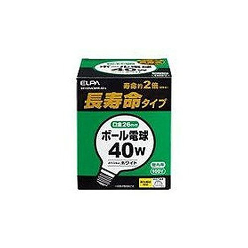 ELPA GW100V40W95-AS-L 長寿命G95ボール球●長寿命タイプ●こんな所に便利：照明器具に/洗面所に/ディスプレイに●調光機能対応【仕様】定格電圧：100V定格寿命：4、000時間明るさ(全光束)：420lm消費電力：40W...