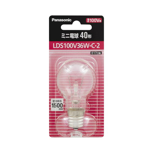 Panasonic LDS100V36WC2 ミニ電球 36W(クリア) クリア発売日：2022年10月21日●アルゴンガスを使用したミニクリサイズの電球ミニクリプトン電球の代替用として、40形/60形を発売。&nbsp;【仕様】本体寸法：...