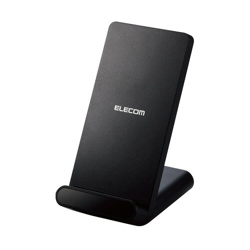 エレコム W-QS09BK Qi規格対応ワイヤレス充電器(5W・2枚コイル・スタンドタイプ) ブラック発売日：2024年1月18日●スマートフォンを置くだけで5Wで充電ができる、Qi規格対応ワイヤレス充電器です。2枚のコイルを搭載し、スマー...