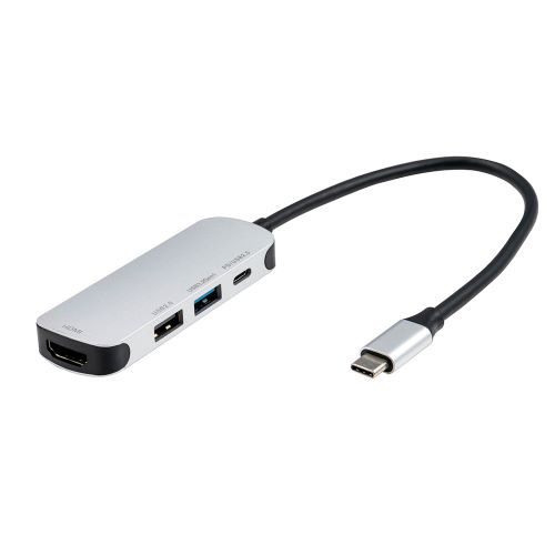 ナカバヤシ UD-C04SL PD対応 Type-C コンパクトドッキングステーション シルバー発売日：2024年4月上旬●Type-Cポート搭載のタブレット・パソコンなどで使える!映像出力とPD充電に対応 USBポートも増やせるイイトコど...