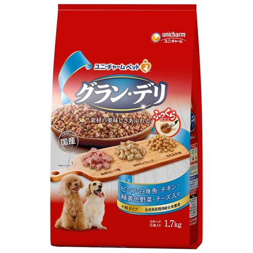 ※画像はイメージです。パッケージデザイン等は予告なしに変更されることがあります。※メーカーの欠品や製造中止により納期遅延、またはお届けできない場合がございます。ユニ・チャーム グラン・デリふっくら仕立てビーフ・白身魚・チキン・緑黄色野菜・チ...