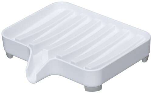 水が流れるソープトレー ミスト 山崎実業 WH 約11X10X2．2cm●水が直接シンクに流れるソープトレイ。自然に水が流れて洗面所が汚れにくく清潔に保てます。底面はシリコンキャップ付きで滑らずしっかり安定。スポンジ置きとしても。石鹸が滑り...