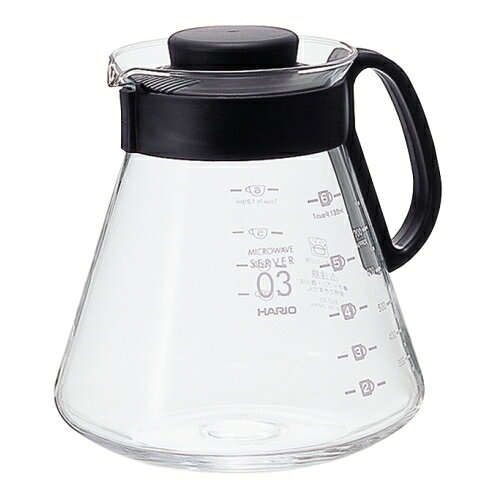 HARIO XVD-80B V60 レンジサーバー800 ●一杯120ml、130mlでの杯数表示があり、コーヒードリップに最適なベーシックコーヒーサーバー。【仕様】サイズ：幅143×奥行132×高さ145mm材質：本体/耐熱ガラス フタ・...