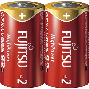 富士通 LR14FH(2S) アルカリ乾電池 ハイパワータイプ 単2形 1.5V 2個パック●ワイドレンジ性能をさらに向上させた高性能アルカリ乾電池。●大電流機器から中電流機器に適しています。個数2個パックサイズφ2.62×5cm本体重量68g　