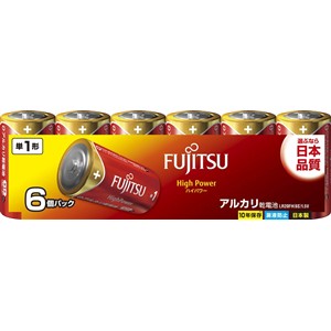 富士通 LR20FH(6S) アルカリ乾電池 ハイパワータイプ 単1形 1.5V 6個パック●ワイドレンジ性能をさらに向上させた高性能アルカリ乾電池。●大電流機器から中電流機器に適しています。個数6個パックサイズφ3.42×6.15cm本体...