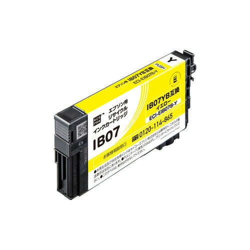 エコリカ ECI-EIB07B-Y エコリカ エプソン IB07YB 対応 リサイクル インク カートリッジ 残量表示機能付 イエロー 発売日：2024年6月12日●エコリカ リサイクルインクカートリッジ●対応カートリッジ:エプソン IB0...