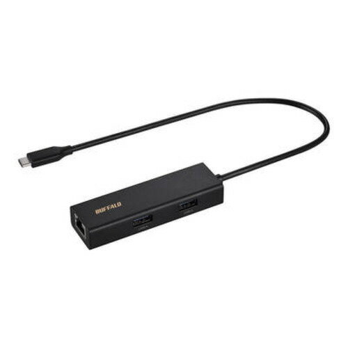 BUFFALO LUD-U3-CU101BK LAN変換アダプタ USB-C オス→メス LAN USB-Ax3 1Gbps対応 Mac・Win対応 ブラック発売日：2024年6月4日●USBポート不足解消本体側面にUSB機器を接続できるU...