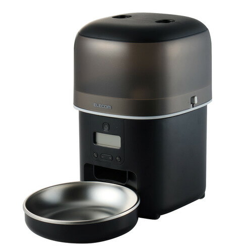 エレコム PET-AF05BK ペット用タイマー式自動給餌器 コンパクトタイプ ブラック 発売日：2024年9月7日●省スペース設計で、限られたスペースでも無理なく置ける。給餌のタイミングや量を細かく設定でき、外出中も規則正しい食生活でワン...