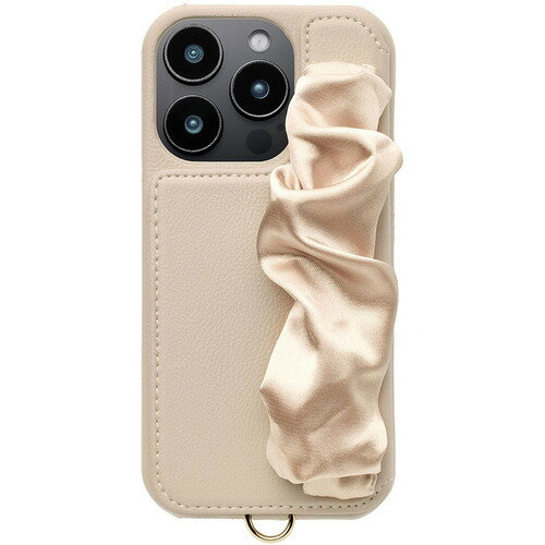 ユニケースClassy Scrunchie Case for iPhone 16 Pro (beige)UNI-CSIP24MP-2CSBEボリュームあるサテンシュシュが上品な印象のiPhoneケース。落下防止にもなるシュシュバンド機能。2...