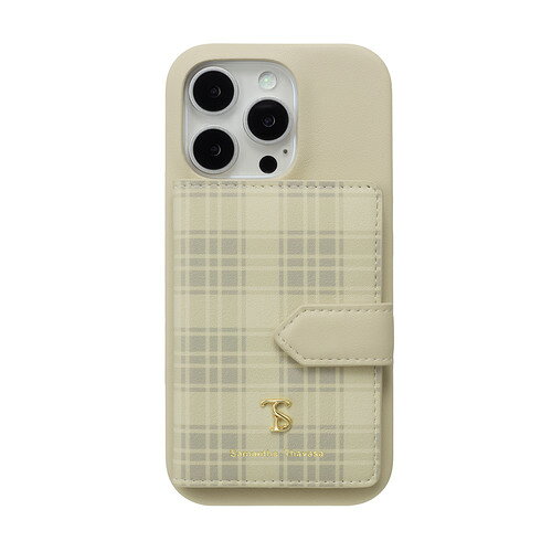 Samantha Thavasa STBIGWPCWIP2463P Wrap Case with Plaid Magsafe Card Wallet for iPhone16 Pro Beige 発売日：2024年9月20日●エレガントさと...