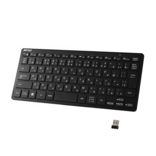 BUFFALO BSKBW350BK ワイヤレスキーボード テンキーレス 日本語配列 ブラック発売日：2024年10月25日●デスクを広く。持ち運びも便利デスクを広く使えるミニサイズワイヤレスキーボード。離れた場所で使うときは持ち運びにも便...