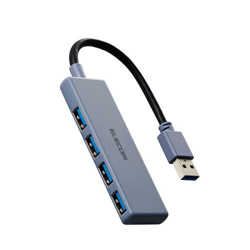 エレコム U3H-H040NV USB USB3.2 Gen1 ハブ USB-A 4ポートWin Mac対応 ネイビー発売日：2024年11月3日●USB-Aポートを増やしてデスクまわりをすっきり。4つのUSB-Aポートを搭載した、USB-...