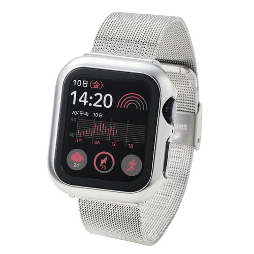 エレコム AW-23EFCGPSV Apple Watch SE ( 第2 第1世代 ) Series 6・5・4用カバー 強化ガラス シルバー 発売日：2024年12月8日●艶やかで透明度が高く傷に強い強化ガラスとポリカーボネート素材の2...