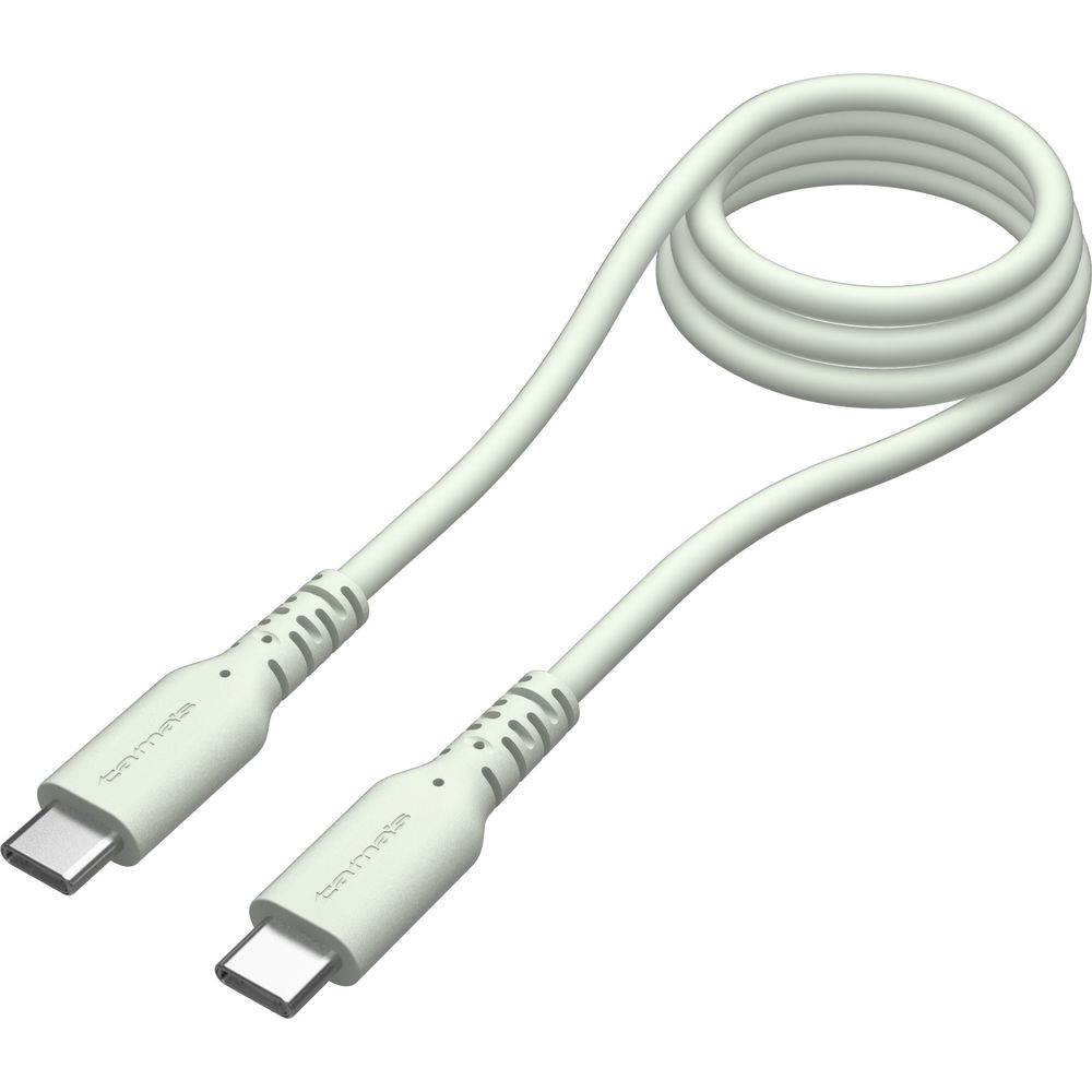 多摩電子工業PD240W USB-C to Cシリコンケーブル 1.0m グリーンTSC305CC10G柔らかくても高耐久。巻きグセがつきにくく肌触りの良い、やわらかシリコンケーブルUSB-IF正規認証品 USPD EPR対応最大240Wの...