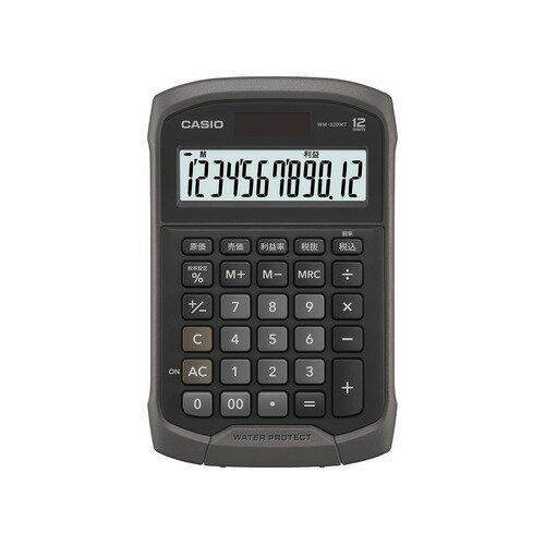 カシオ計算機 WM-320MT-BK-N 防水防塵電卓 原価・売価・利益率の計算可能 ブラック発売日：2025年1月30日●防水・防塵タイプ濡れた手でもそのまま操作でき、ホコリにも強い電卓です。●税計算消費税の税込・税抜計算が行えます。税率...