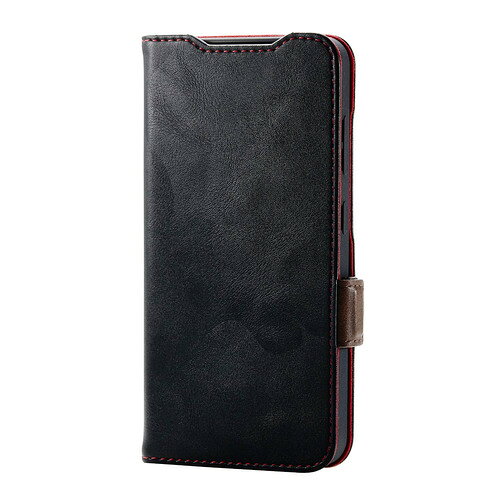 エレコム PM-G251PLFYBK Galaxy S25 SC-51F レザーケースカバー 手帳型 マグネットフラップ ワイヤレス充電可 ストラップホール付 スタンド機能付 ブラック ●便利な機能を搭載した、革のようなやわらかな風合いのソ...