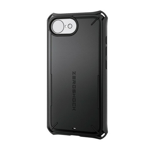 エレコム PM-A25SZEROSPBK iPhone 17e/16e ハイブリッドケースカバー 衝撃吸収 カメラ保護 ワイヤレス充電可 ストラップホール付 フィルム付 極限保護 ブラック ●カメラレンズカバーを搭載し、機器本体を究極までカ...