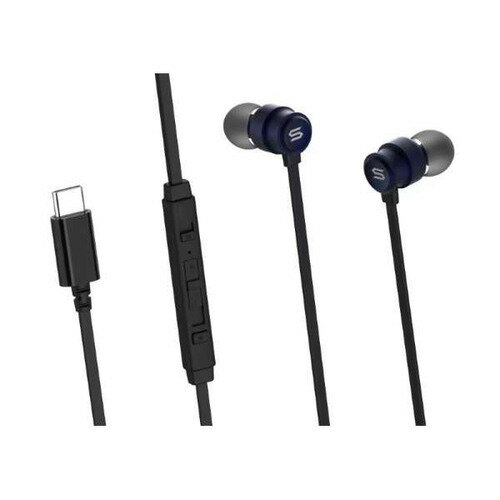 SOUL SC300NA カナル型 Type-C対応イヤホン ネイビー●Type C 対応イヤホン●ビデオ会議に便利なミュートボタン搭載●スライド式ボリュームコントロール●フラットケーブルで絡みにくい●1mmドライバー搭載で迫力あるサウンド...