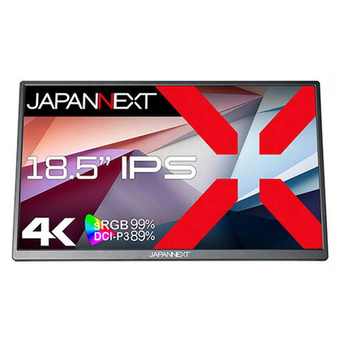 JAPANNEXT IPSパネル搭載 モバイルモニター sRGB：99％ JN-MD-IPS185UHDR ●18.5インチのIPSパネルを搭載した、4K(3840x2160)解像度のモバイルモニターです。4Kは、フルHD(1920×108...