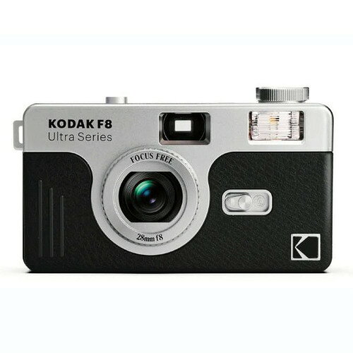 KODAK ULTRAF8 フィルムカメラ 35mm ブラック●デジタルカメラとは違う趣のある写りを手軽に楽しめる繰り返し撮影が楽しめるシンプルなフィルムカメラです。絞りやピントの調整が不要のかんたん操作で初めての方でも安心してお使いいただ...