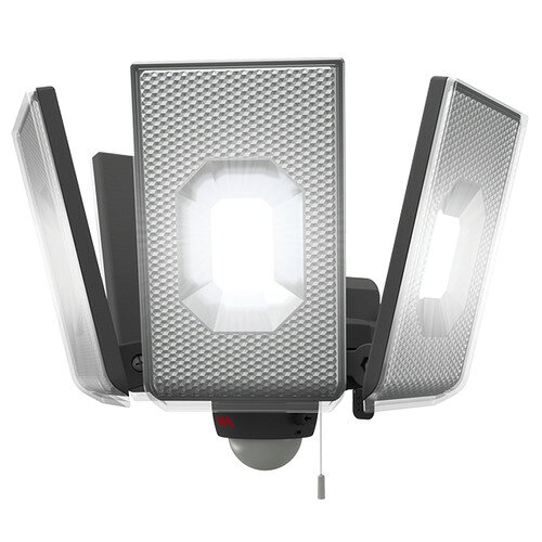 ムサシ LEDAC4000 12.5W×4灯スライド型LEDセンサーライト コンセント式 グレー発売日：2023年10月2日●スライド式で自由な配光ライト部がスライド式で照射方向が真下や真横に自由に調節可能●ひもスイッチで投光器にひもスイッ...