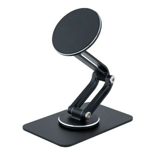 ナカバヤシ SST-24BK 回転MagSafeスタンド 無段階角度調節機能搭載 折りたたみ収納可能 ブラック発売日：2025年7月下旬●マグネットでピタッと簡単着脱、縦置き横置き自在マグネット式ホルダーでスマートフォンの着脱が簡単にできま...
