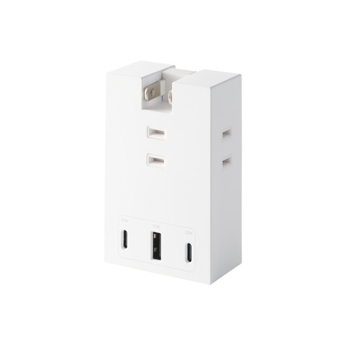エレコム T-U07-3AC2WH 電源タップ USB タップ 直挿し コンセント 3口 Type-C ×2 USB-A ×1 雷ガード ホワイト 発売日：2025年7月12日●ACアダプター不要。スマートフォンやタブレットなどの充電を、こ...