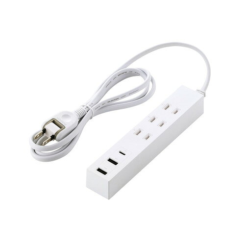 エレコム T-U08-3A2C15WH 延長コード 電源タップ USB タップ 1.5m コンセント 3口 Type-C ×1 USB-A ×2 雷ガード ホワイト 発売日：2025年7月12日●ACアダプターなしで複数台のデバイスを、これ...