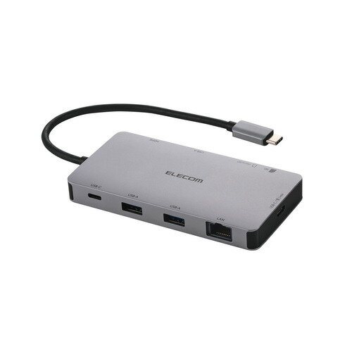 エレコム DST-090BP1SV USB Type-C ドッキングステーション 9-in-1 4K HDMI LAN SD PD充電 シルバー 発売日：2025年8月17日●手のひらサイズで最大140W給電。AI PCを始めとした高性能薄...