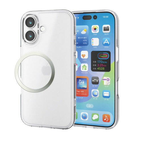 エレコム PM-A25AHVCKMCR iPhone 17 ケース ハイブリッド カバー 磁気吸着対応メタルステッカー付 背面シルキークリア 発売日：2025年9月10日●側面には弾力性のあるTPU(熱可塑性ポリウレタン)素材を、背面には指...
