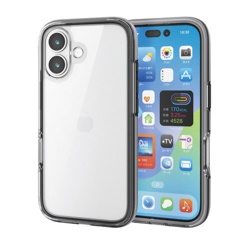 エレコム PM-A25AHVAIR2BK iPhone 17 ケース ハイブリッド カバー 軽量 AirShock ブラック 発売日：2025年9月10日●全周に配置した独自設計のエアーバッグが衝撃を吸収する、AirShockシリーズのハイ...