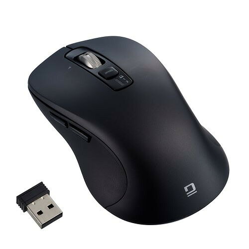 ナカバヤシ MUS-DKF243BK デュアル静音 5ボタン BLUE LED マウス Lサイズ Bluetooth・USB無線接続 Windows mac対応 ブラック発売日：2025年9月上旬●感動ホイール　静音マウススクロール自動切り...