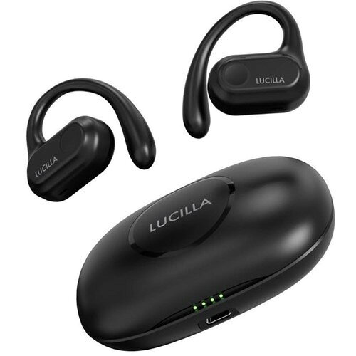 LUCILLA TWSOP02BK フルワイヤレスイヤホン オープンイヤータイプ 左右分離 Bluetooth対応 IPX4防水 ブラック●耳を塞がないオープンイヤータイプ耳を塞がないので周囲の音も聴きながら音楽が聴けます。●デュアルマイク...