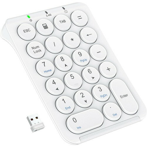 iClever ICKP09WH ワイヤレステンキー 2.4GHz接続 エルゴノミクスデザイン Windows対応 ホワイト●便利なテンキー最大10mの転送距離でも、安定した通信で快適に操作できる2.4GHzのワイヤレステンキーです。本製品...