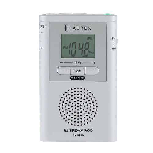 東芝 AX-PR30(W) ポケットラジオ デカ文字表示液晶パネル搭載 LEDライト付 ホワイト発売日：2025年11月21日●非常時にも役立つ便利なLEDライト付き新品未使用のアルカリ乾電池の場合、ライト「強」で約40時間・ライト「弱」で...