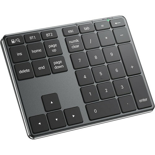 iClever KP10 Bluetooth接続 10キーボード パンタグラフ USB-C充電ポート搭載 Windows Mac対応 ブラック●34のキーを搭載したテンキーpgup、pgdn、home、end、電卓、検索、その他の機能を含み...