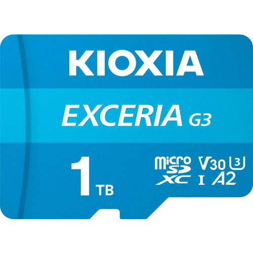 KIOXIA KMU-C001T microSDカード EXCERIA G3 1TB microSDXC UHS-I U3 V30 C10 A2発売日：2026年1月24日●ゲーム、デジタルカメラ、掲題電話、4K録画、タブレット、電子ブック...
