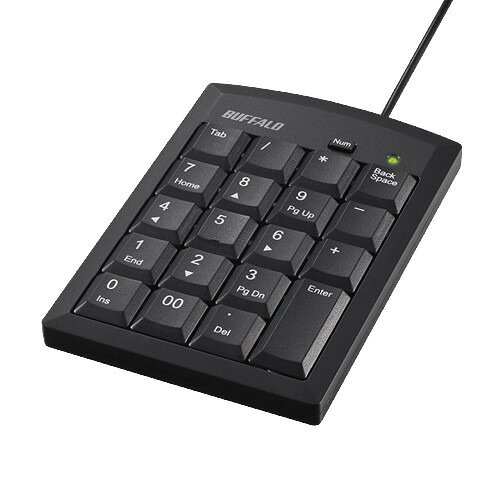 BUFFALO BSTK130BK 有線有線テンキーボード Tabキー付き Tabキー、00キー搭載 USB接続 発売日：2026年2月上旬●Excelで便利な「Tabキー」と「00キー」を搭載Excelのセル移動や関数選択がラクラクできる...