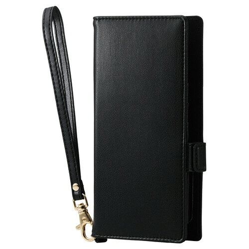 エレコム P-07PLFY4BK スマホケース 汎用 手帳型 自己吸着シート カード収納 ハンドストラップ付 ICカード対応 スタンド機能 Lサイズ ソフトレザー ブラック ●スマートフォンがピタッとくっつく自己吸着シートを採用。大型カメラ...