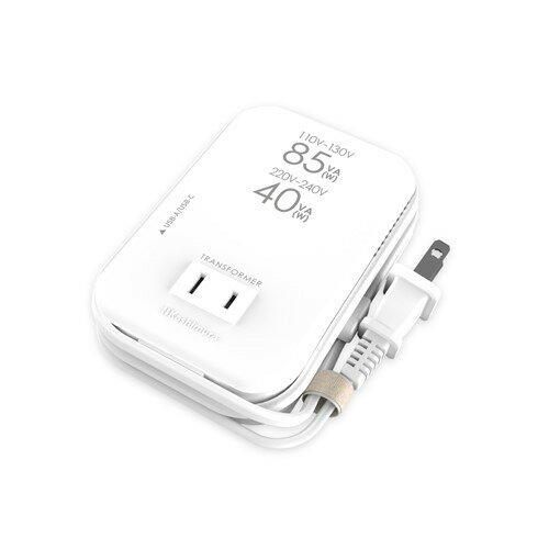 カシムラ WT-80M 海外用薄型2口変圧器 USB-A 、USBType-C ポート搭載 PD20W 発売日：2025年10月上旬●海外用薄型2口変圧器USBA+C PD20W 110-130V/85VA 220-240V/40VA●入力...