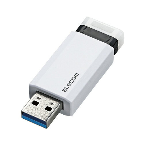 エレコム MF-PKU3256GWH USBメモリ 256GB ノック式 キャップレス 自動収納 USB-A LED動作ランプ パスワード AES暗号化 Windows Mac対応 ホワイト 発売日：2026年2月12日●片手でワンプッシュ...