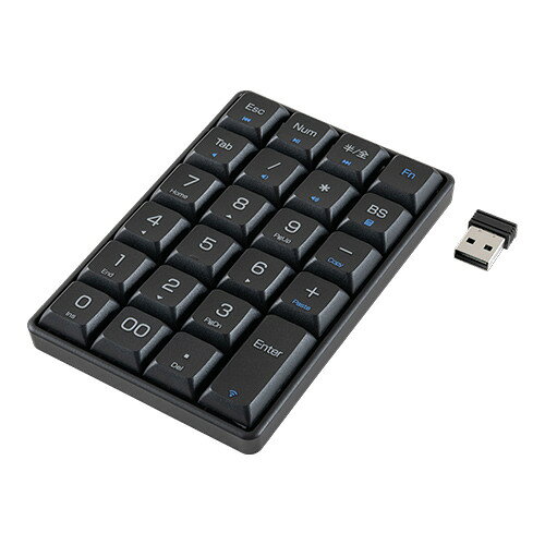 ナカバヤシ TEN24G04BK ワイヤレステンキーパッド ショートカット機能搭載 バッテリー充電式 ブラック発売日：2026年4月中旬●正確にしっかり打ち込めるロングストロークキー従来のパンタグラフキーよりも深く打ち込める4mmキーストロ...