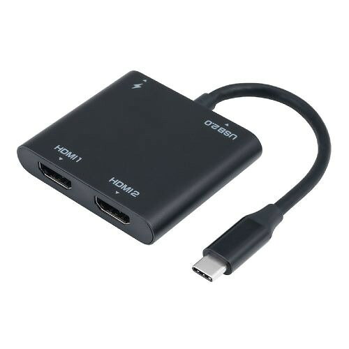 ナカバヤシ USA-CHD6BK 映像変換アダプタ Type-C-HDMIx2 USB-A・USB-Cポートx1 4K USB PD100W Win Mac対応 ブラック発売日：2025年5月下旬●給電しながらパソコンやスマートフォンを液晶...
