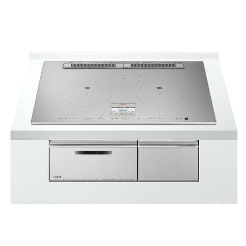 こちらの商品は宅配便でのお届けとなります。HITACHI HT-N100STWF(S) 送料無料 ビルトインIHクッキングヒーター 3口IH 200V 天板幅75cm プレミアムシルバー発売日：2022年10月20日●グリル庫内の温度差を少...