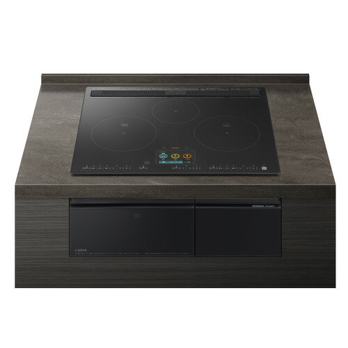 こちらの商品は宅配便でのお届けとなります。HITACHI HT-N1500KTF(K) 送料無料 ビルトインIHクッキングヒーター 3口IH 200V 天板幅60cm プレミアムブラック発売日：2023年10月20日●肉や魚と野菜を並べて、...
