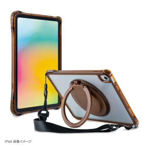 ナカバヤシ TBC-IP2502BR iPad11インチ用リングスタンド付き衝撃吸収ケース ブラウン発売日：2025年12月下旬●衝撃に強く、縦・横スタンドになる。ストラップ付きでアクティブに使える多機能な衝撃吸収ケース縦横スタンド機能付き...
