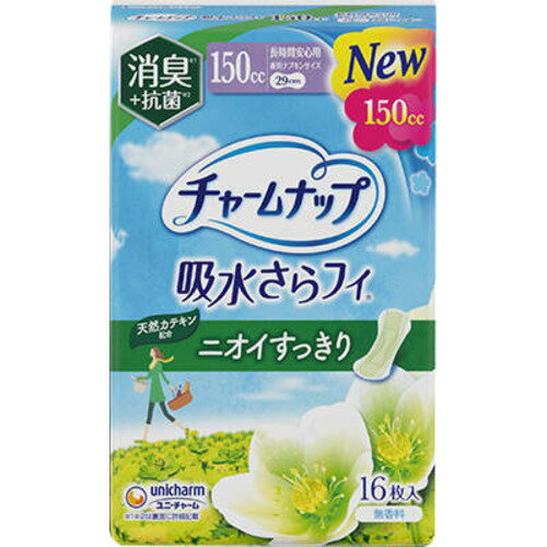 ※画像はイメージです。パッケージデザイン等は予告なしに変更されることがあります。※メーカーの欠品や製造中止により納期遅延、またはお届けできない場合がございます。ユニ・チャーム チャームナップ 長時間安心用 消臭タイプ 生理用品 16枚 発売...
