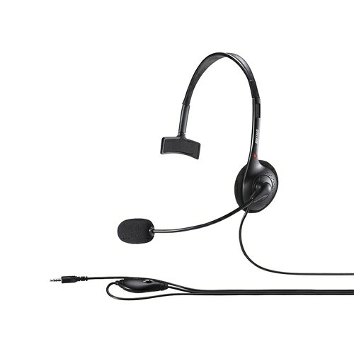 バッファロー BSHSHCM100BK 片耳ヘッドバンド式モノラルヘッドセット ブラック●スマートフォンや最新型パソコンで使える4極ミニプラグ接続のヘッドセットタブレット・スマートフォンや最新型パソコンにも対応する4極ミニプラグ接続モデルで...